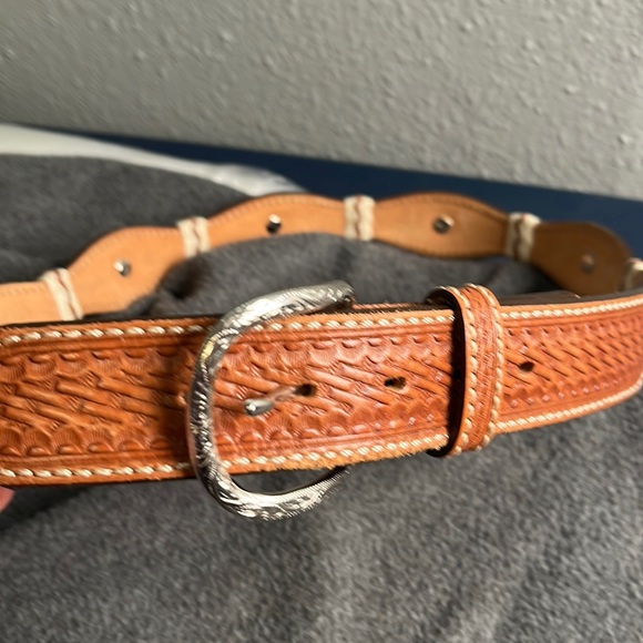 Justin Boots | Accessories | Vintage Justin Leather Belt Sz 38 | Poshmark